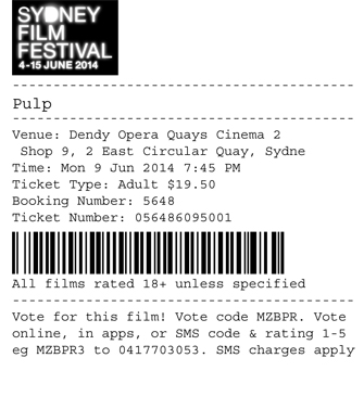 PulpWiki - Pulp: A Film About Life, Death & Supermarkets (press)